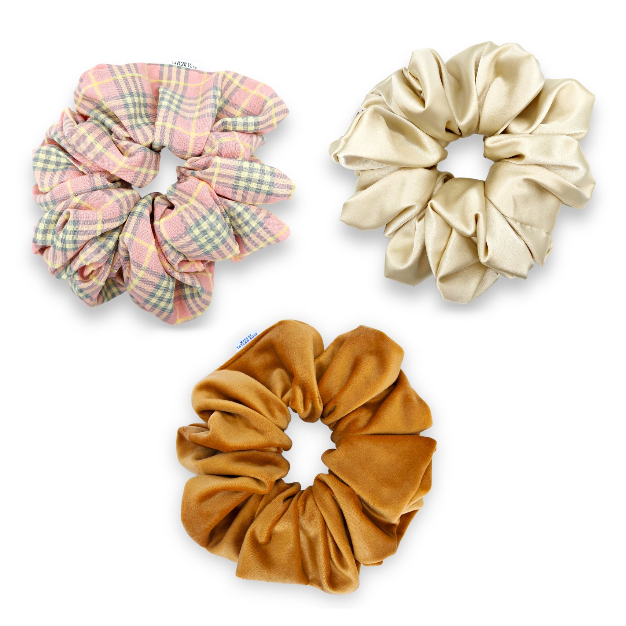 XL Angel Oversized Hair Scrunchie - Jumbo Blue Floral Linen ...