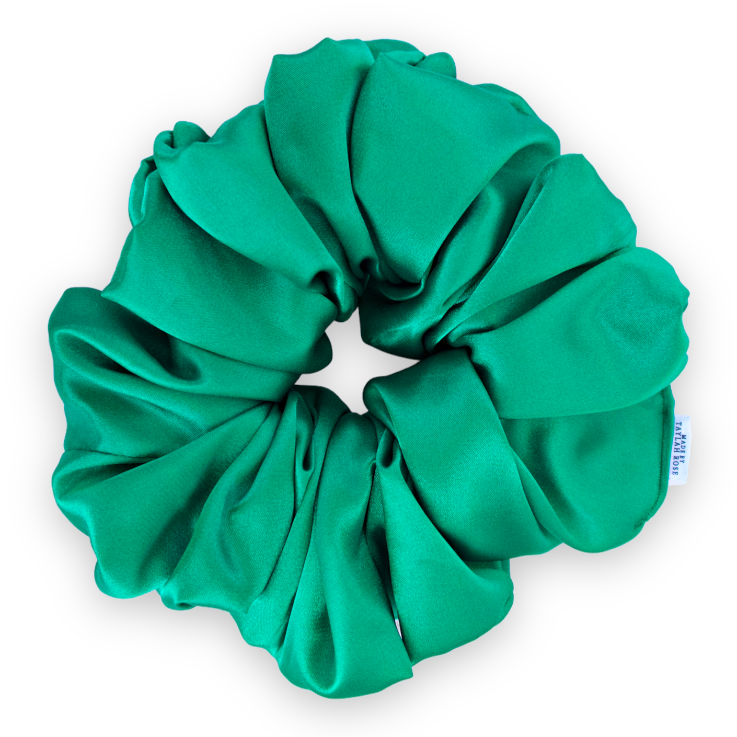 XL Green Satin Oversized Hair Scrunchie - Jumbo Green Plain Satin ...