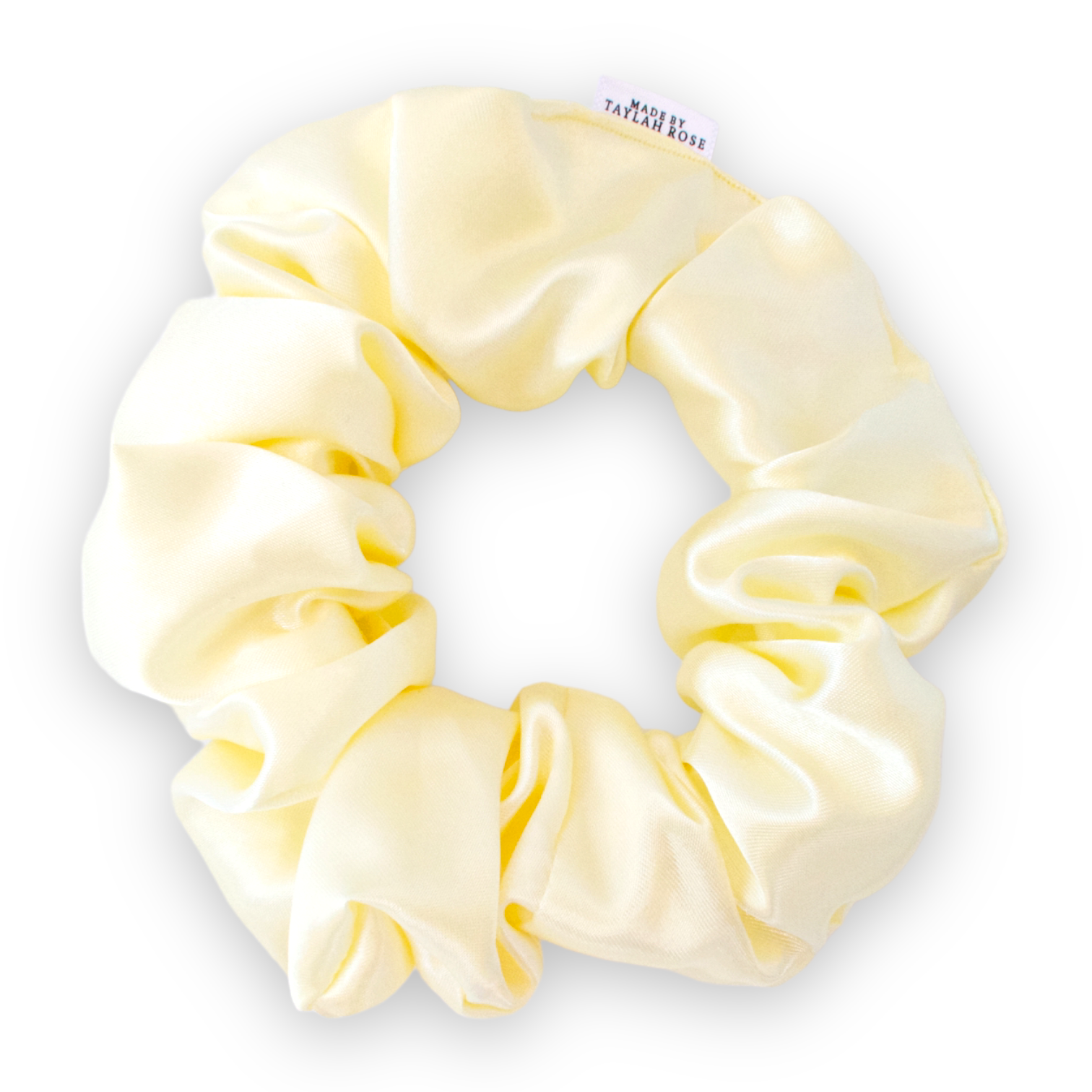 Pastel Yellow Satin Hair Scrunchie - Pale - Handmade in Australia by ...