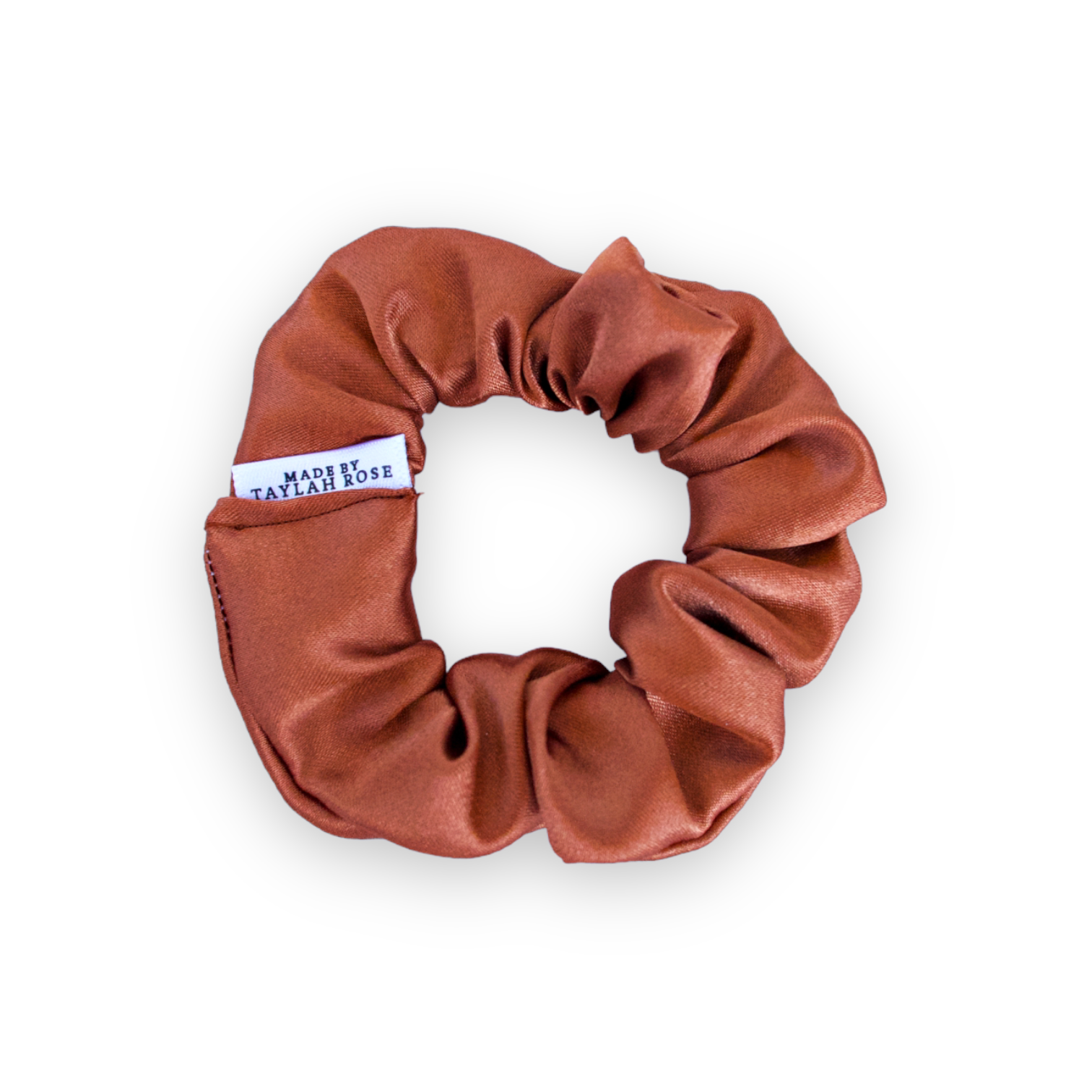 Bronze Satin Mini Hair Scrunchie - Small Brown Plain Satin - Handmade ...