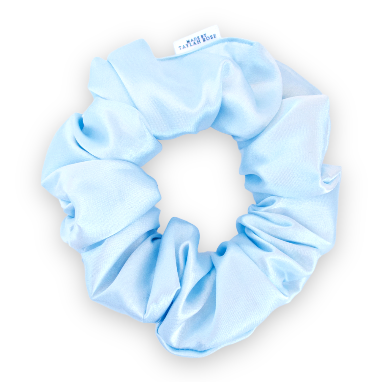 Baby Blue Satin Hair Scrunchie - Satin Pastel Blue Plain - Handmade in ...